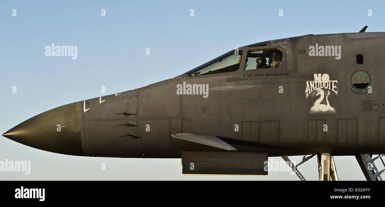 The first newly-upgraded operational B1-B Lancer arrives Jan. 21, 2014 ...