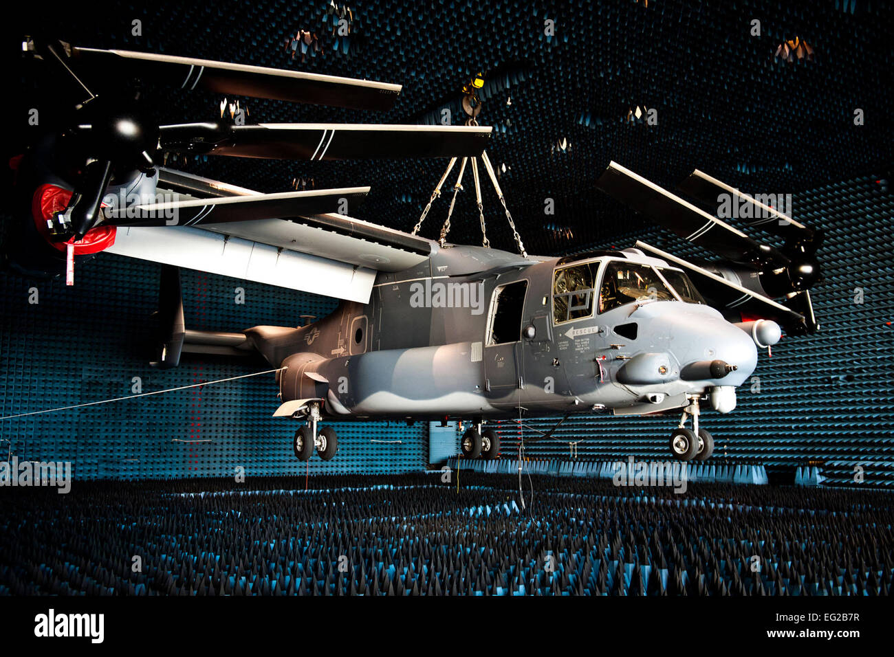 A CV-22 Osprey, flown by the 8th Special Operations Squadron, hangs in ...