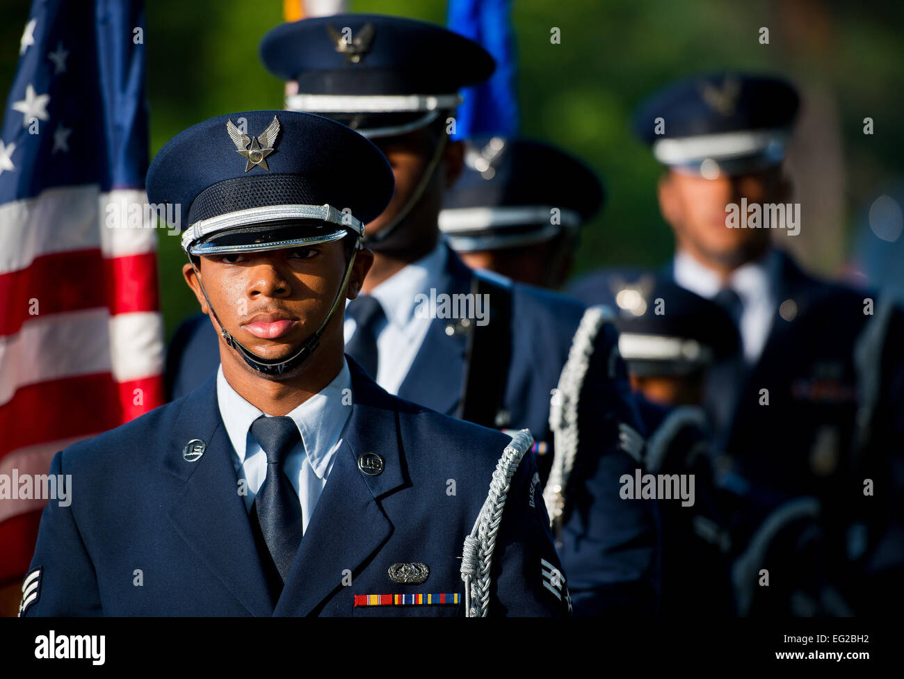 The 96th Test Wing honor guard stands ready to present the colors at ...