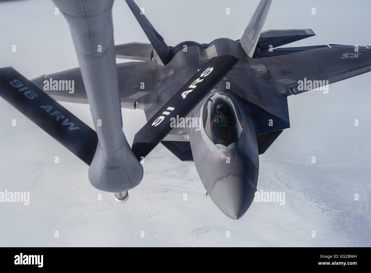An F-22 Raptor pilot from Joint Base Elmendorf-Richardson, Alaska ...