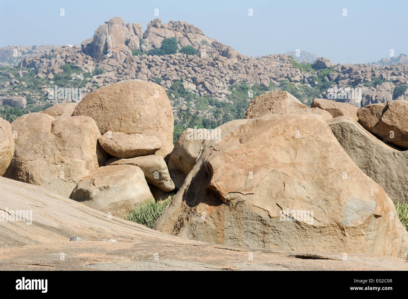 Landscape with unique mountain formation. Hampi, India Stock Photo - Alamy