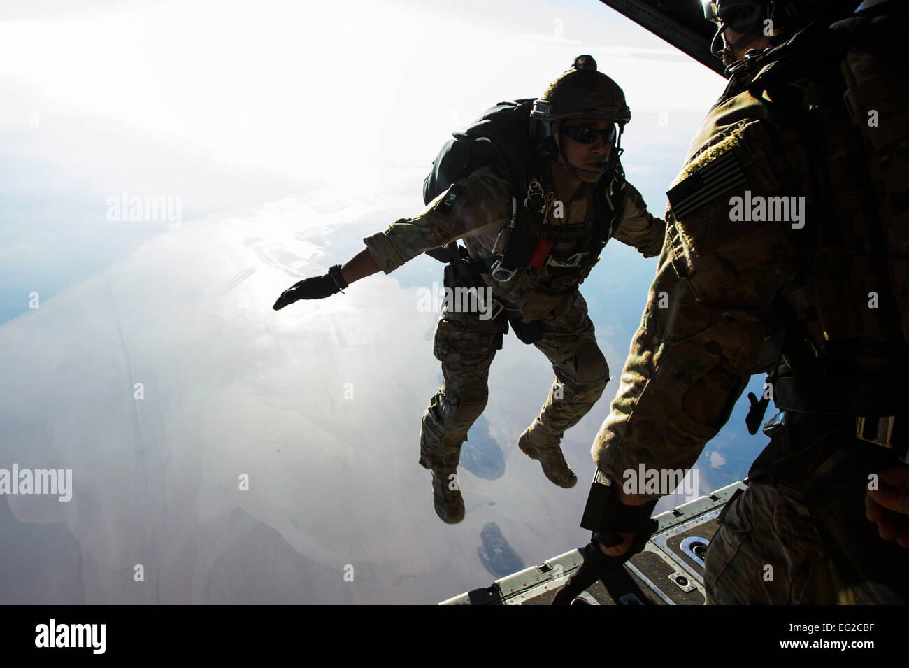 U.S. Air Force Senior Airman Kristopher Tomes, a pararescueman with the ...