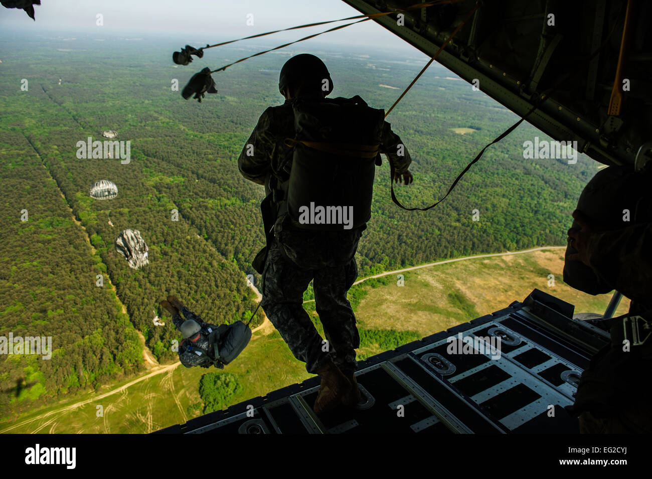 U.S. Army soldiers, 5th Special Forces Group, jump from a C-130J Super ...