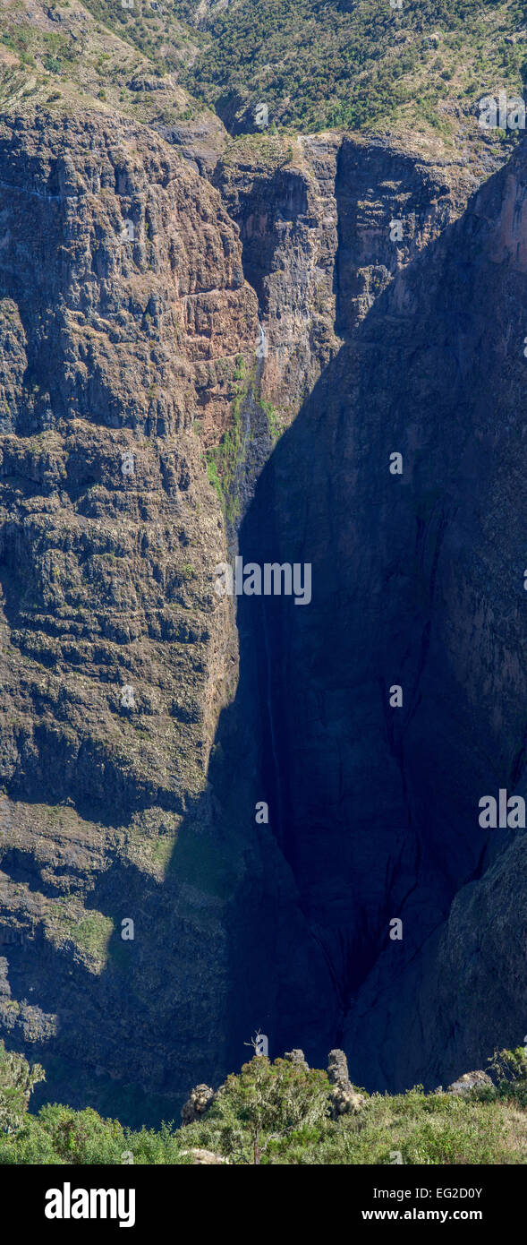 Dried up waterfall in Simien Mountains Stock Photo - Alamy
