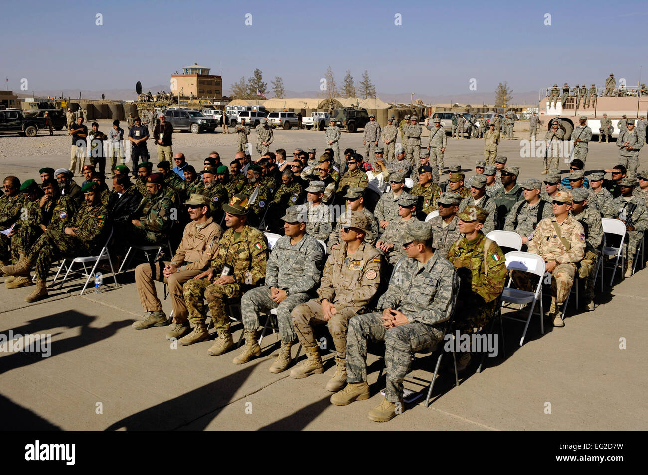 U.S. Airmen, Soldiers, Sailors and Marines assigned to Shindand Air ...