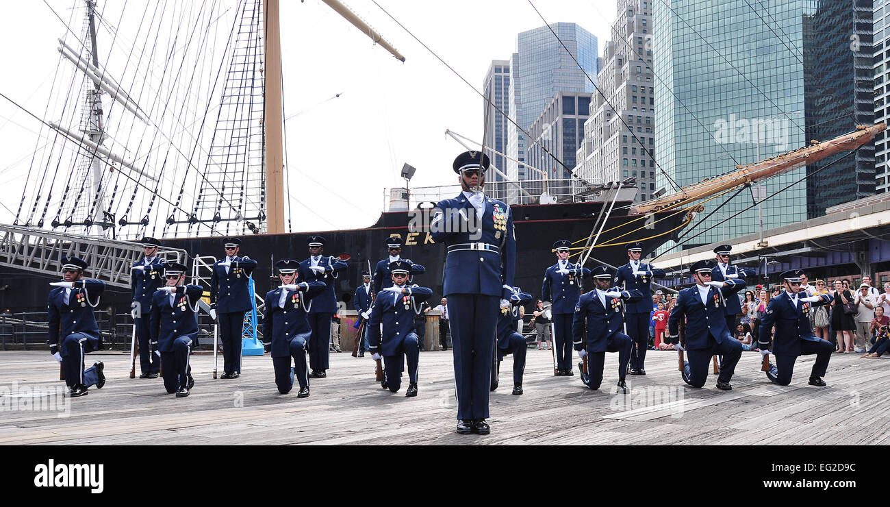 The U.S. Air Force Honor Guard Drill Team performs during Air Force ...