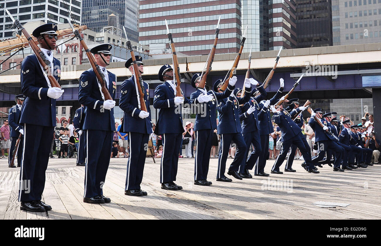 The U.S. Air Force Honor Guard Drill Team performs during Air Force ...