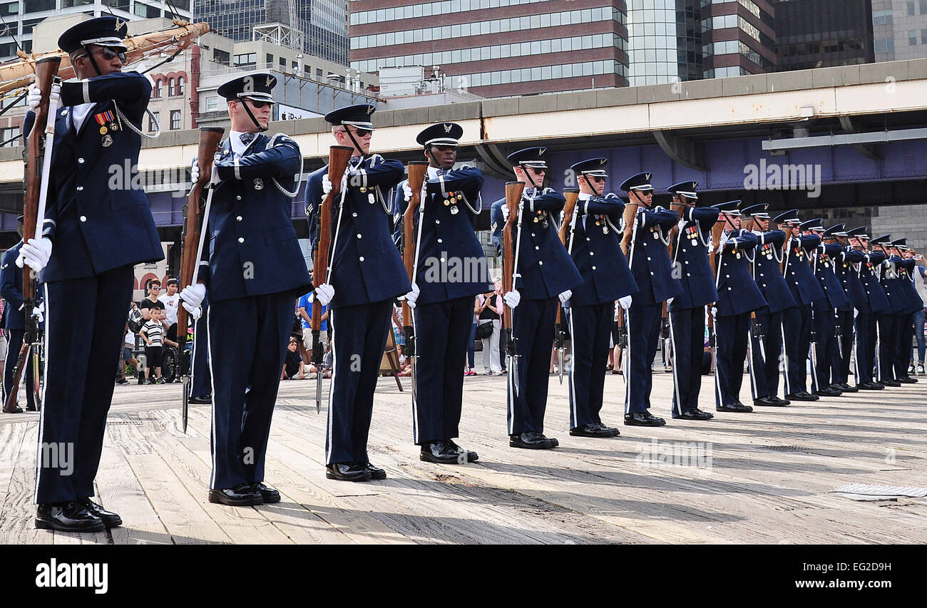 The U.S. Air Force Honor Guard Drill Team performs during Air Force ...