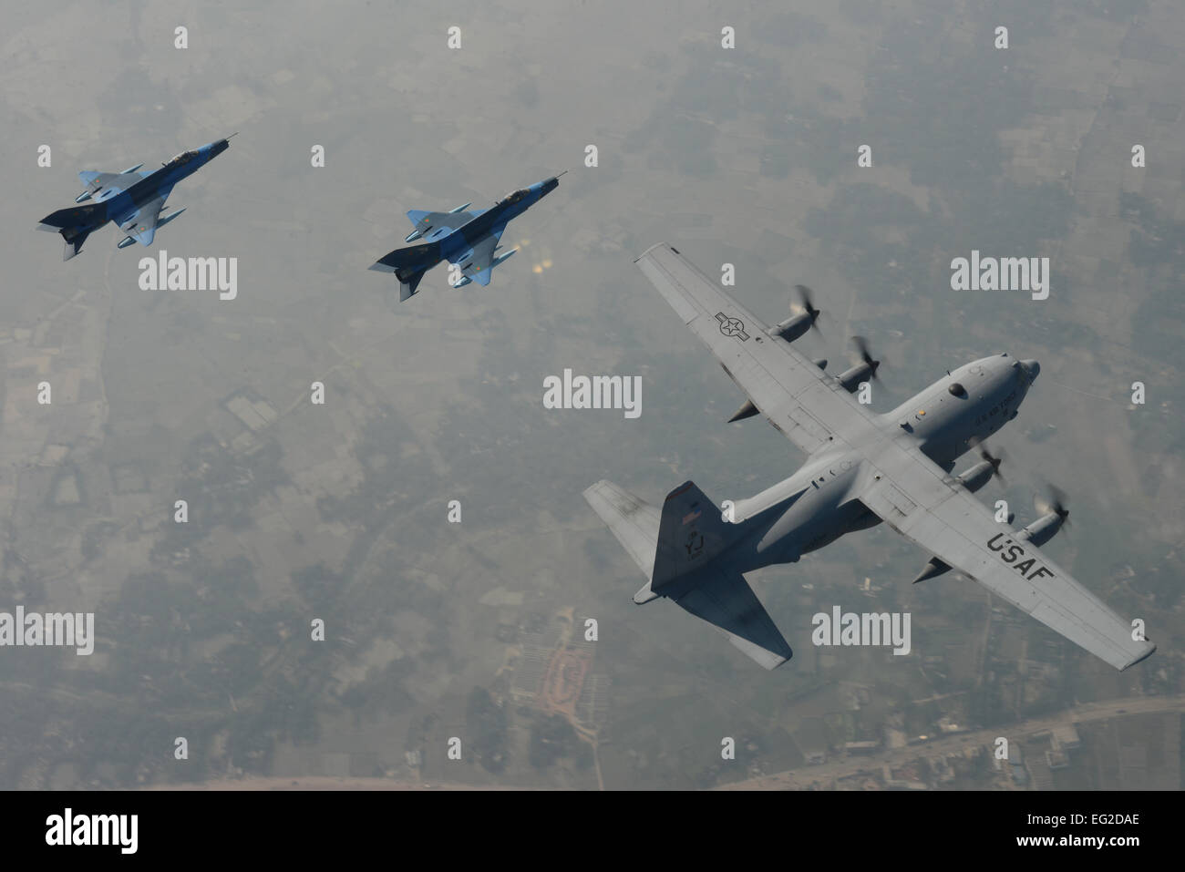 Two Bangladesh Air Force F-7BG Defenders from 5th Squadron, BAF Base ...