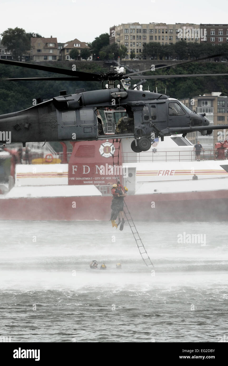 Airmen from the New York Air National Guard's 106th Rescue Wing conduct ...