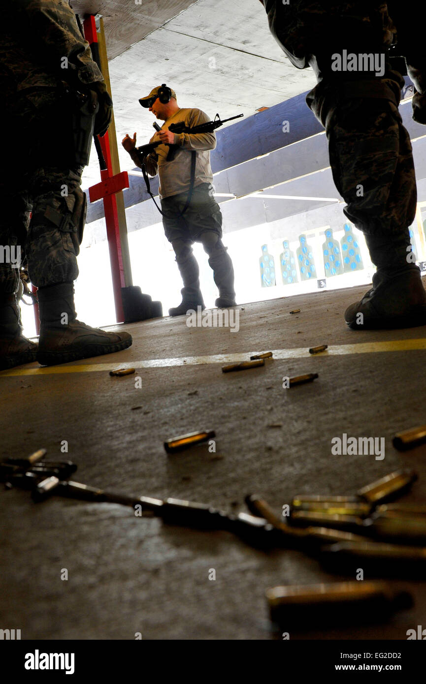 Security forces squadron Airmen and law enforcement members receive ...