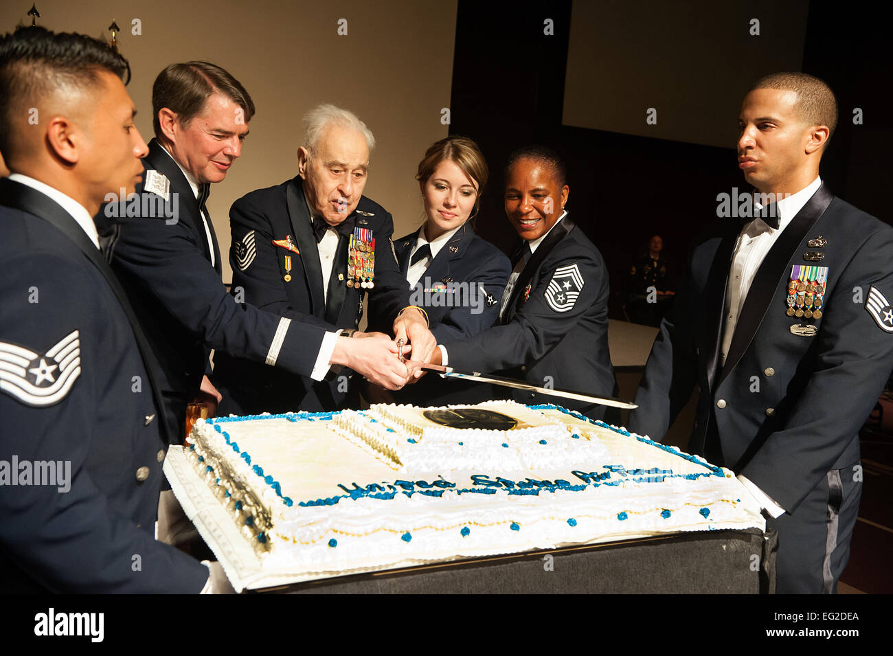Retired Master Sgt. James “Gunner” Jackson and Airman Larissa Atkinson ...