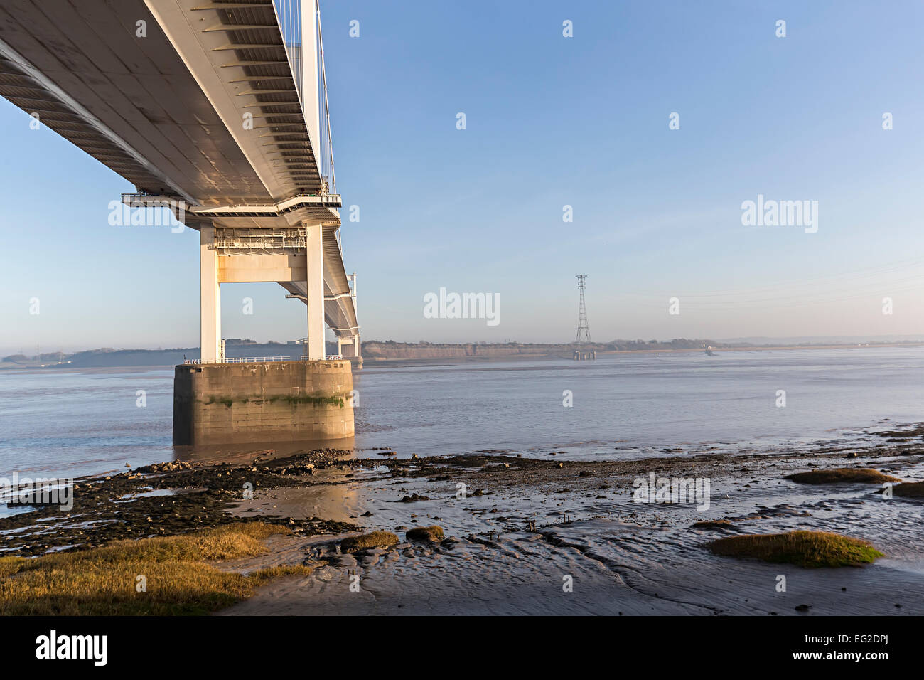 First Severn Bridge crossing at Beachley Point, River Severn ...