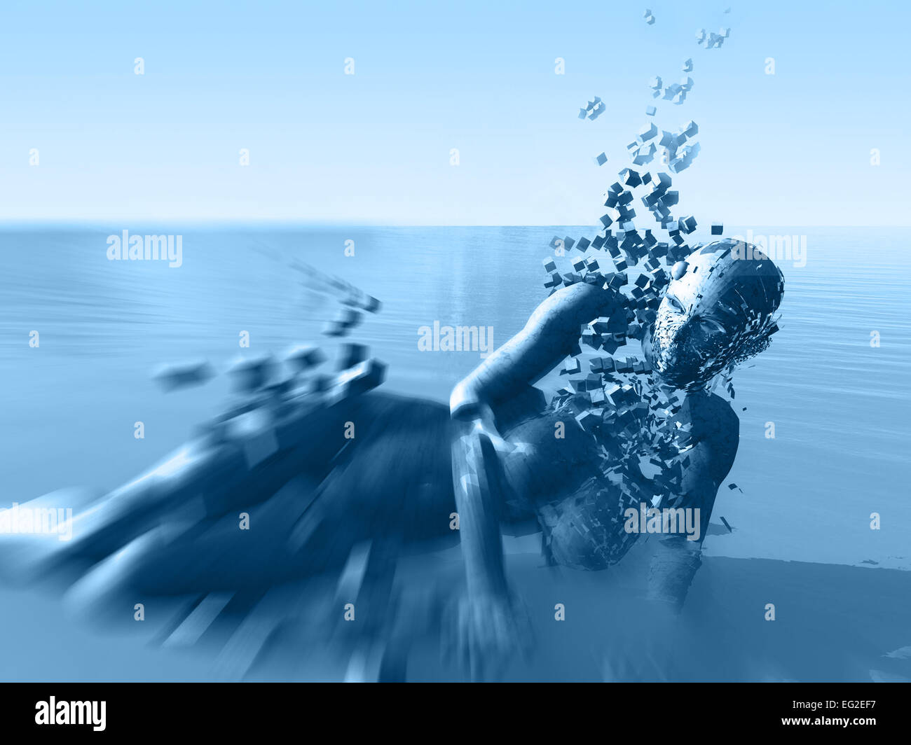 human body shatter made in 3d software Stock Photo - Alamy