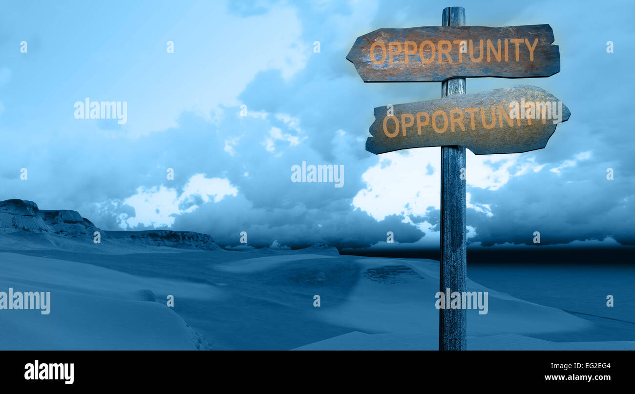 sign direction OPPORTUNITY-OPPORTUNITY made in 3d software Stock Photo ...