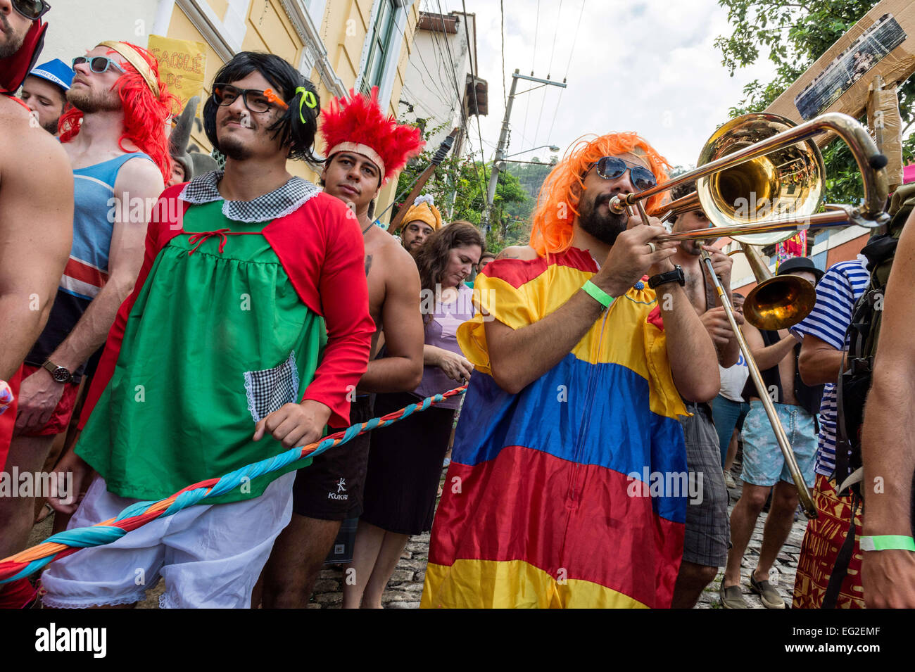 Feb. 8, 2015 - Cariocas during the so famous street carnival; also ...