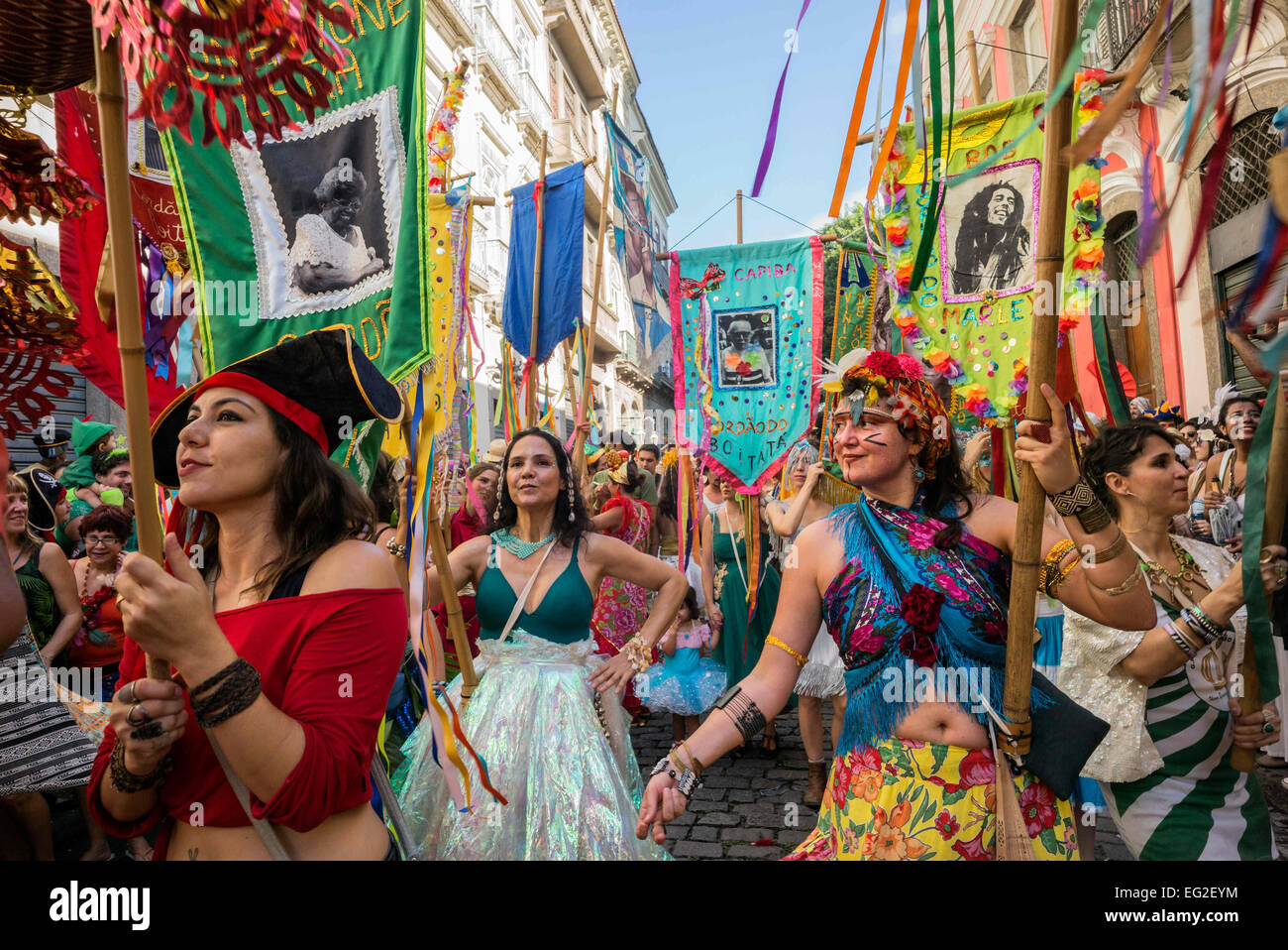 Feb. 9, 2015 - Cariocas during the so famous street carnival; also ...