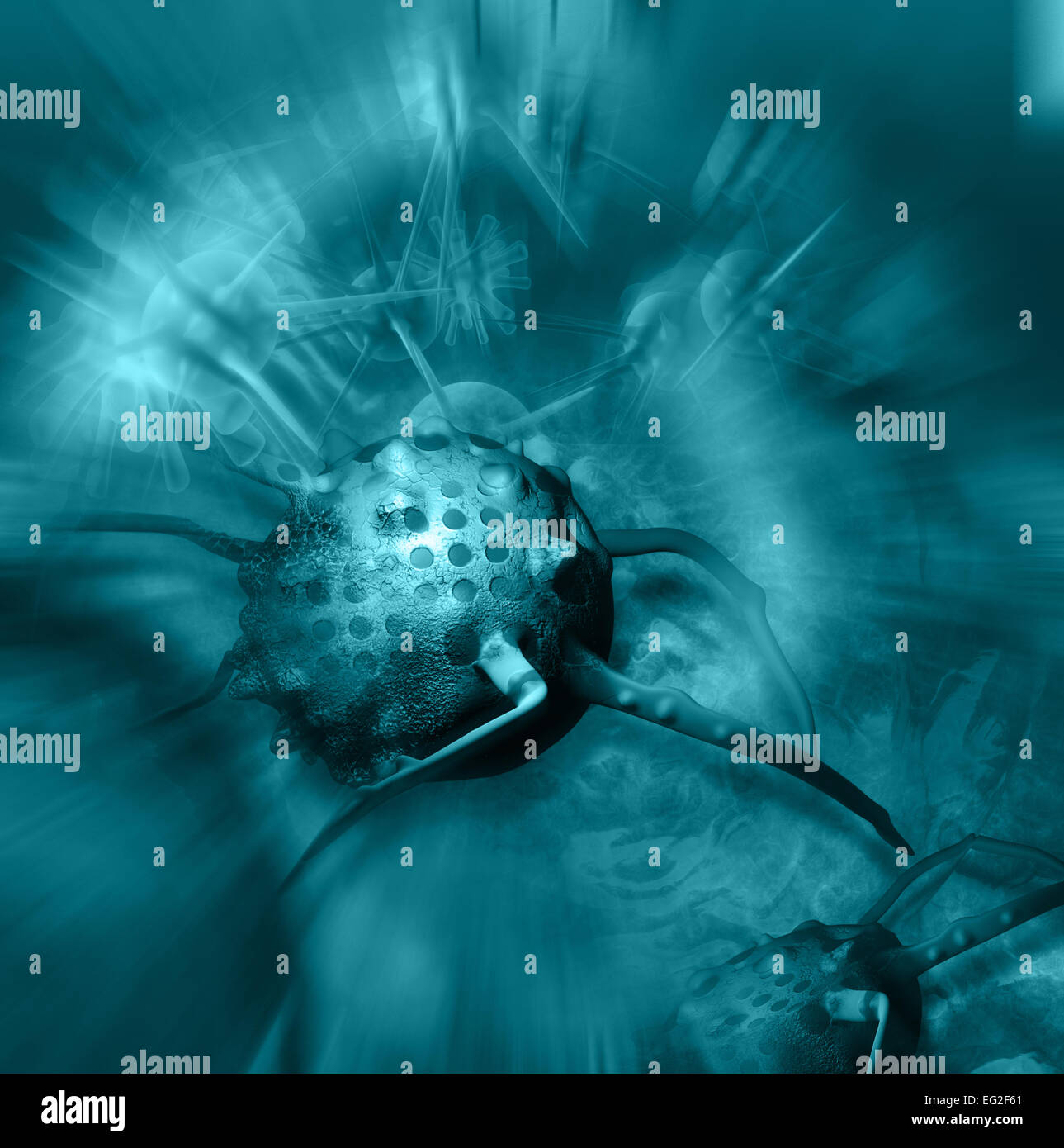 cancer cell made in 3d software Stock Photo - Alamy