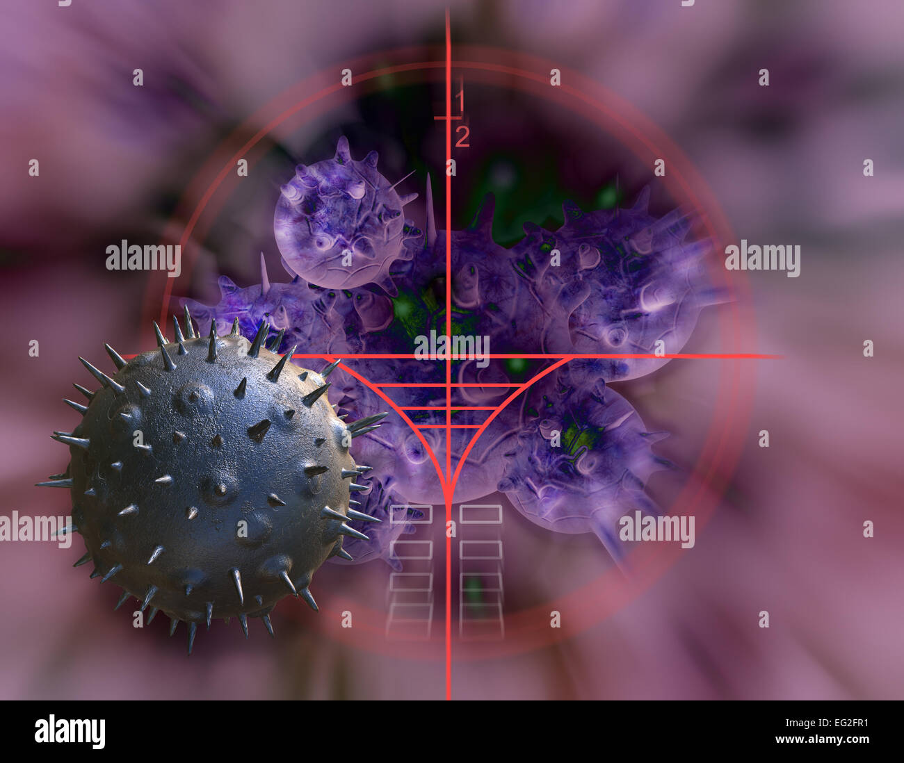 cancer cell made in 3d software Stock Photo - Alamy