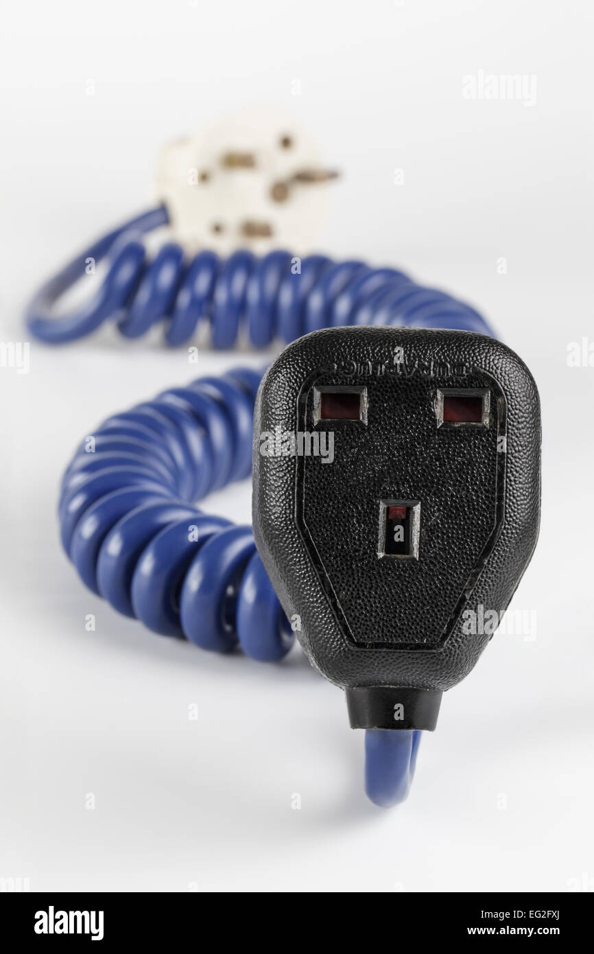 Curly Extension Lead Stock Photo - Alamy