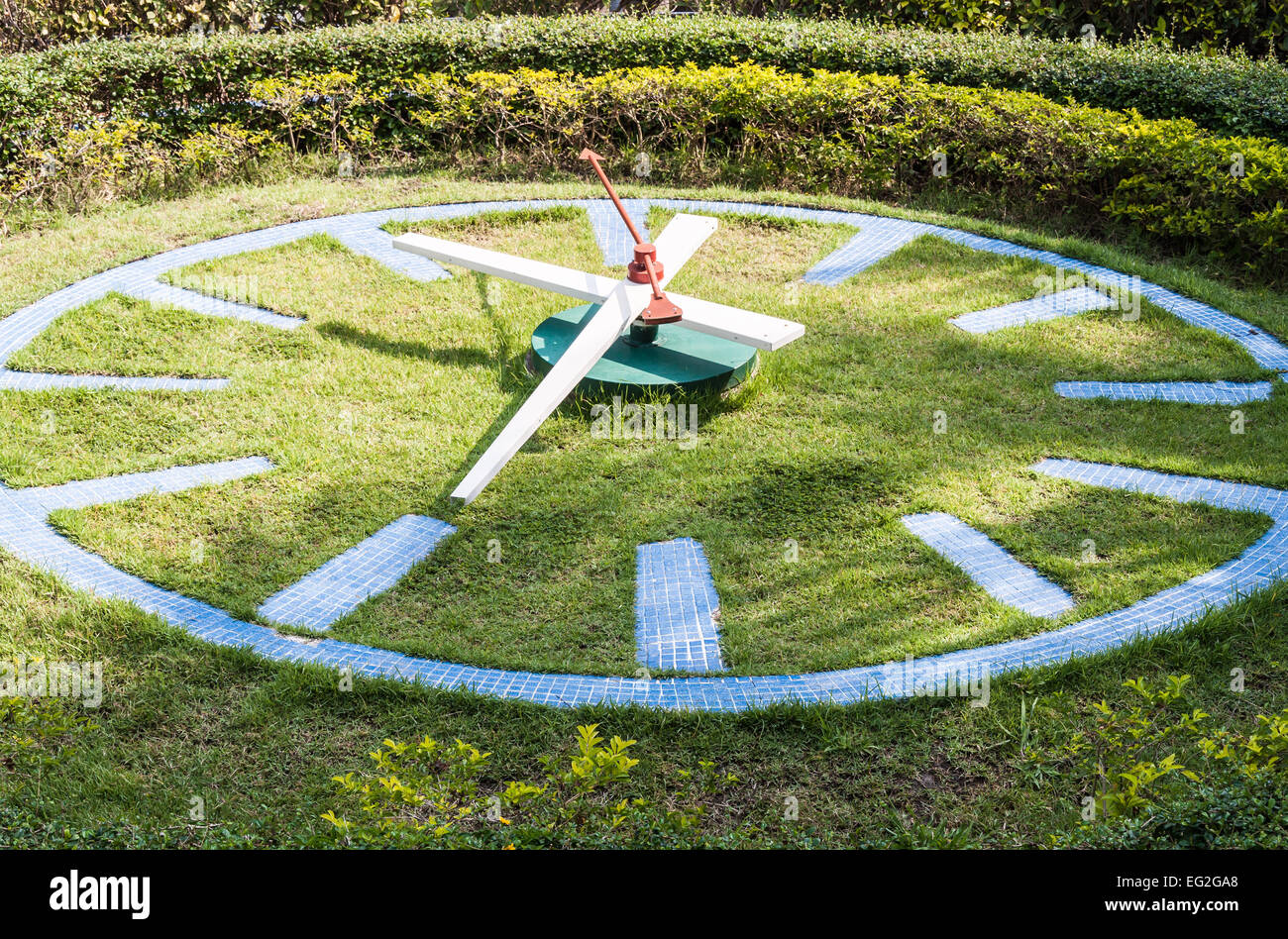 Outdoor clock of the urban park in summer time Stock Photo - Alamy