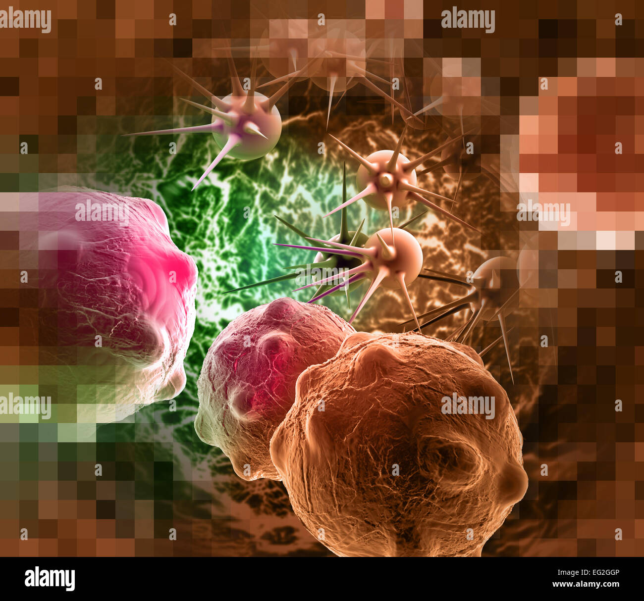 cancer cell made in 3d software Stock Photo - Alamy