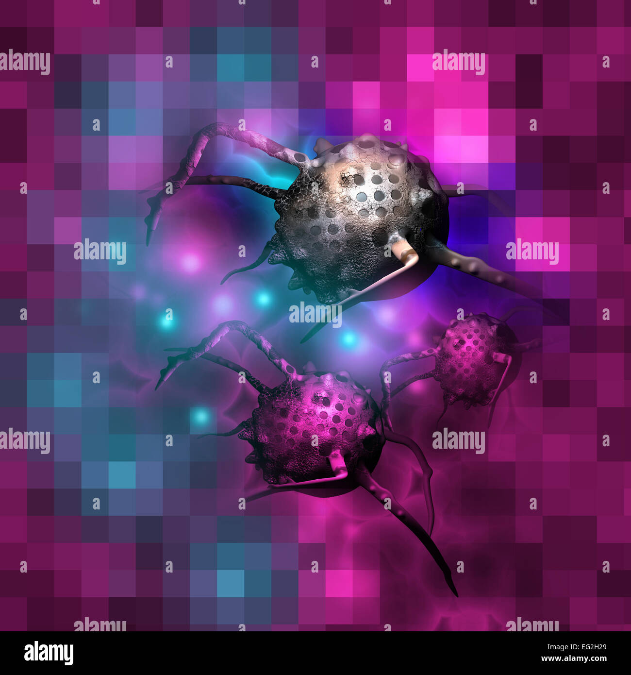 cancer cell made in 3d software Stock Photo - Alamy