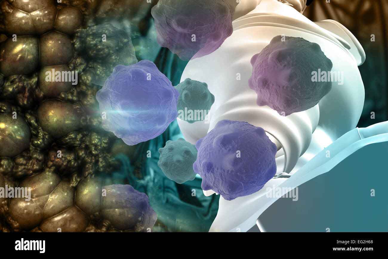 cancer cell made in 3d software Stock Photo - Alamy