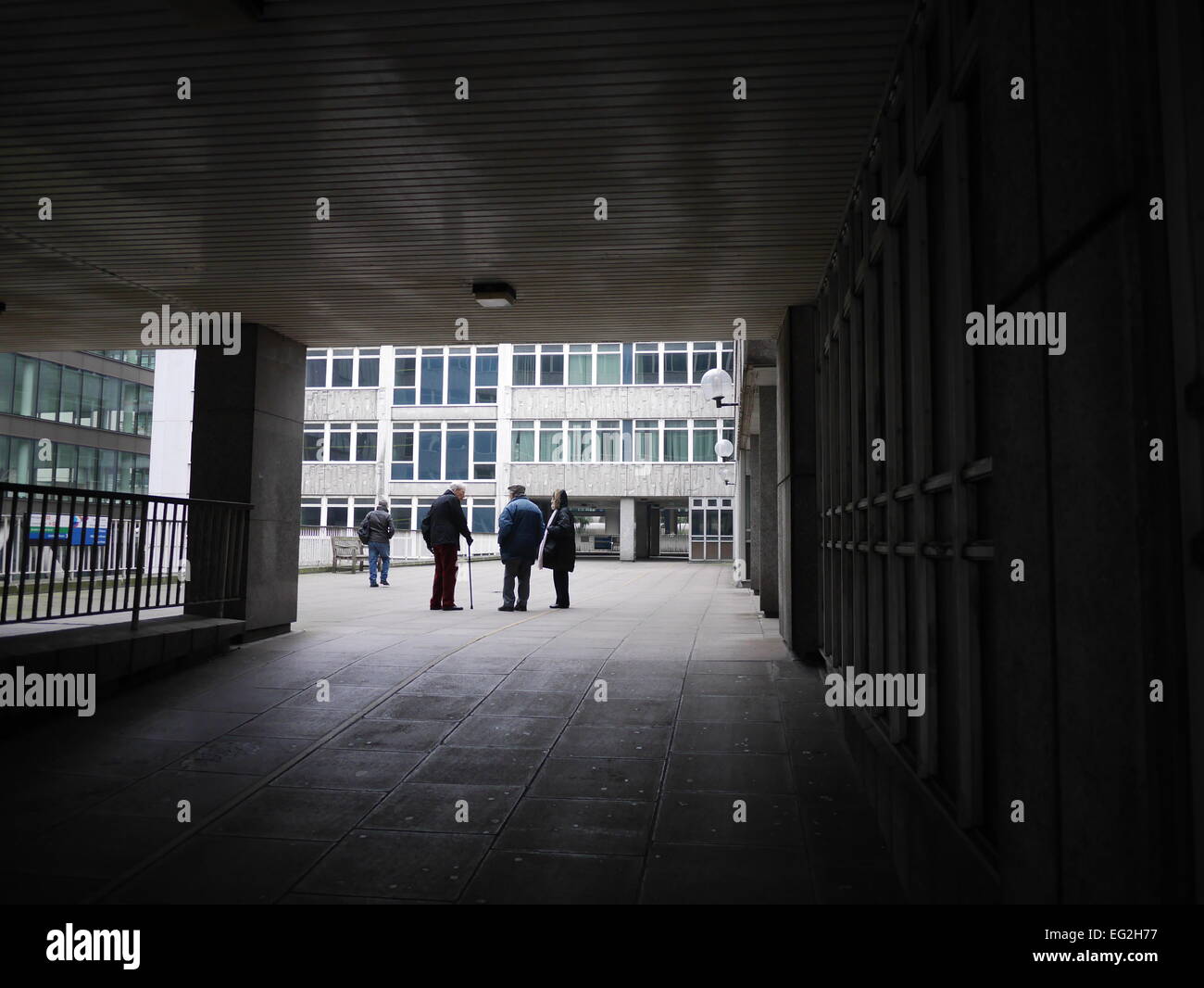 Barbican centre walkway London Stock Photo - Alamy