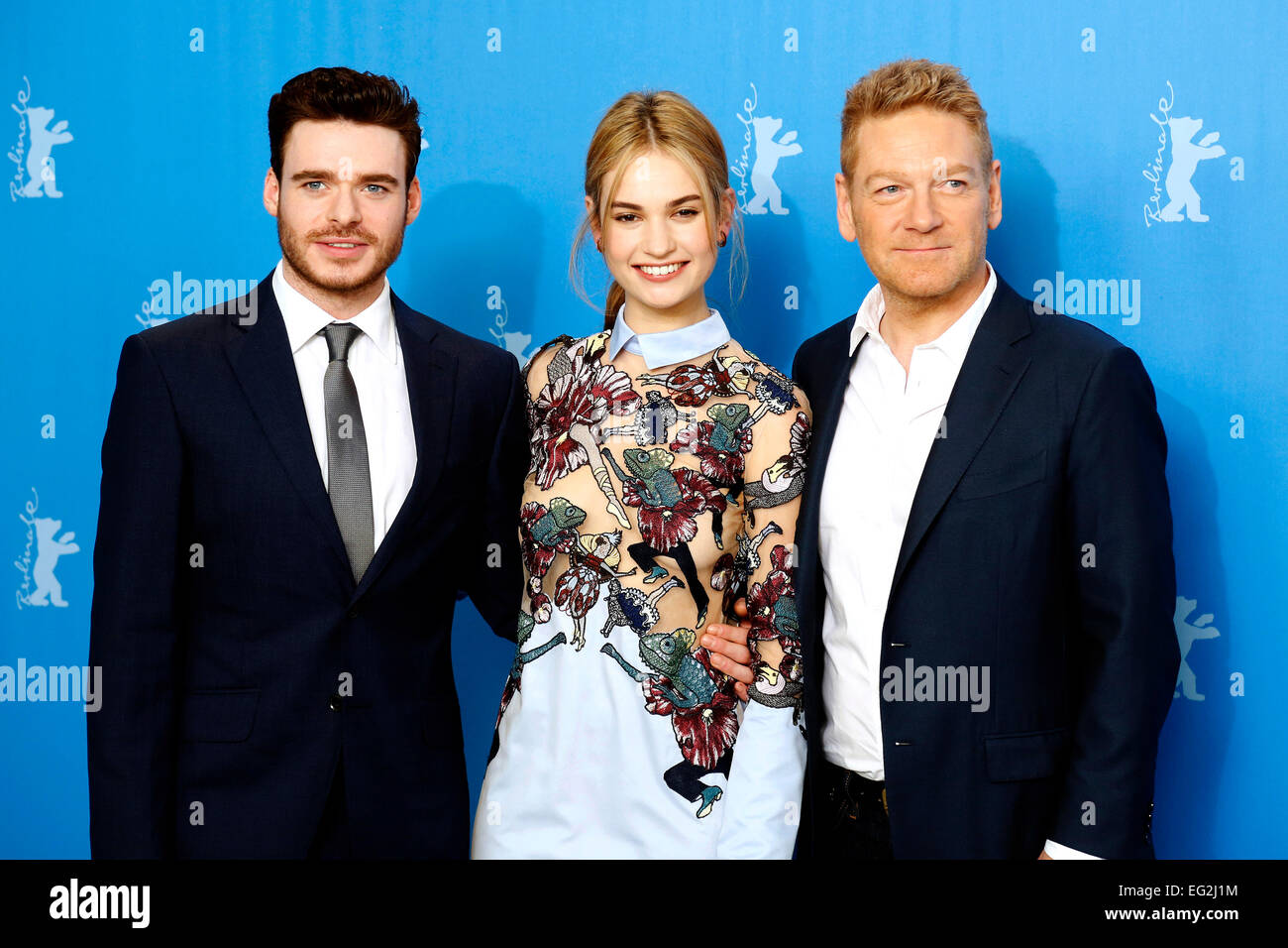 Richard Madden, Lily James and Kenneth Branagh during the 'Cinderella ...