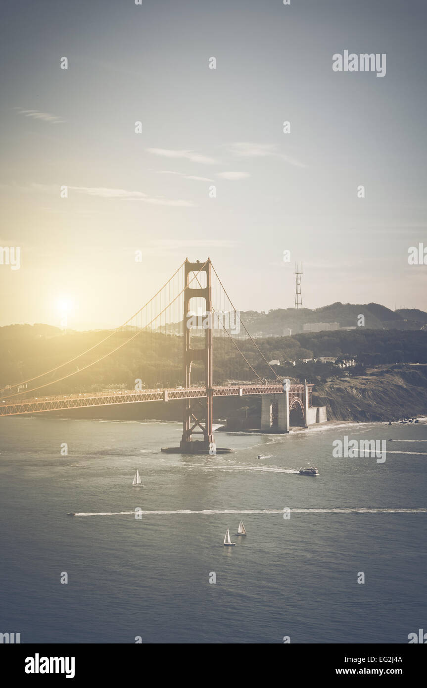 San Francisco Golden Gate Bridge Retro Film Style Stock Photo - Alamy
