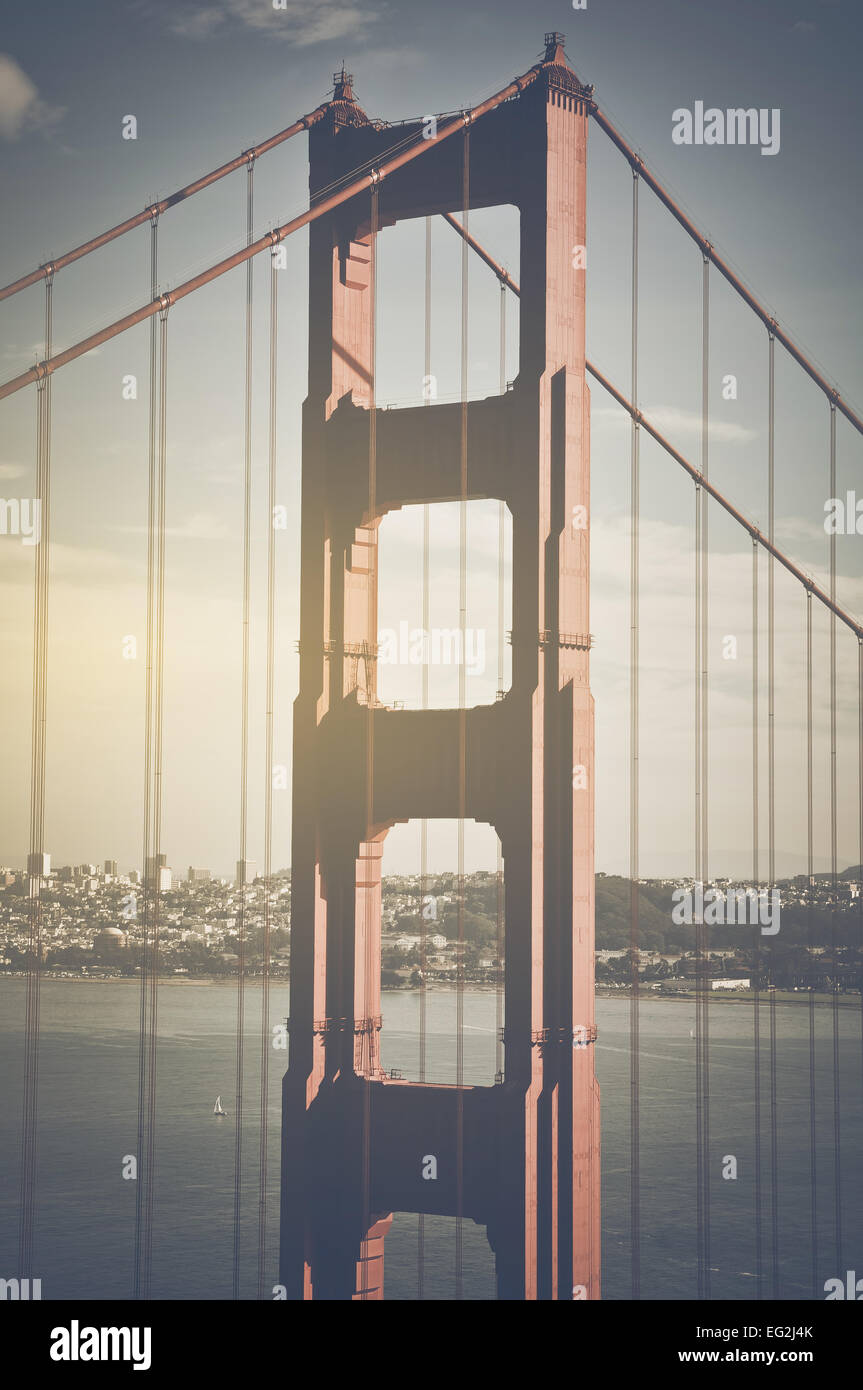 San Francisco Golden Gate Bridge Retro Film Style Stock Photo - Alamy