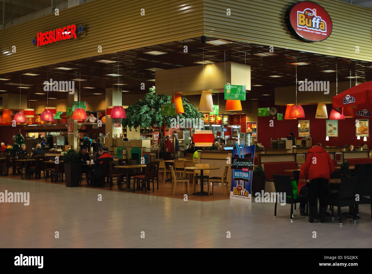 FORSSA, FINLAND, January 5: Hesburger Restaurant and Pizza Buffa in the ...