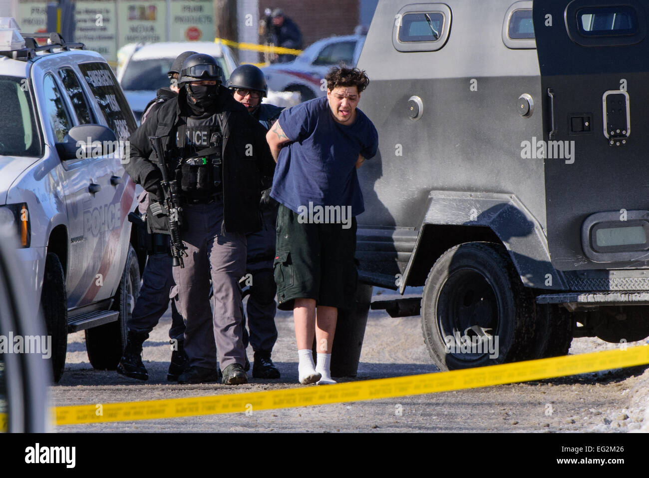 Toronto, Canada. 12th February, 2015. Members of Toronto Police ...