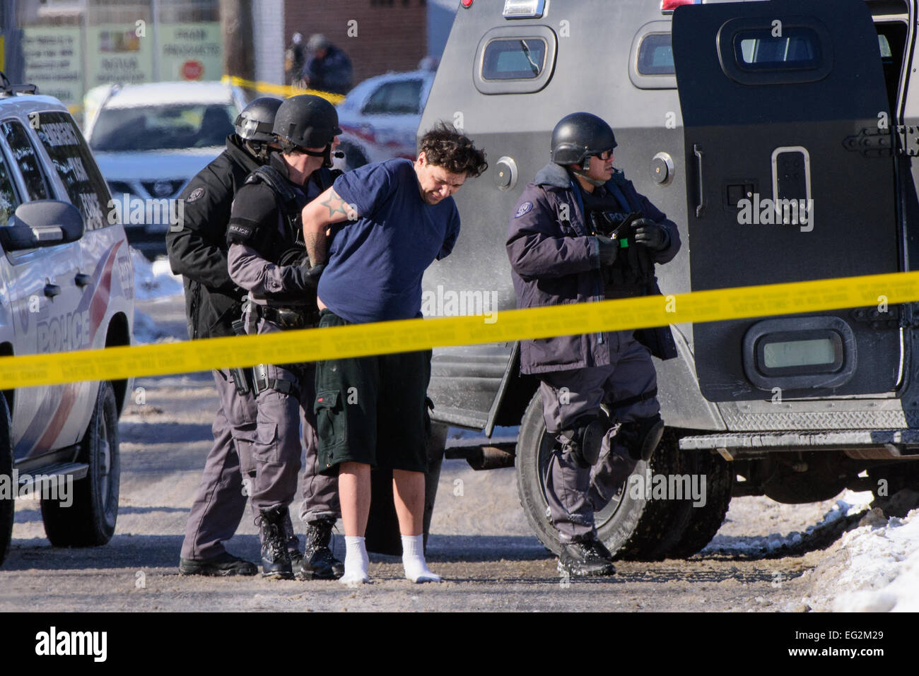 Toronto, Canada. 12th February, 2015. Members of Toronto Police ...