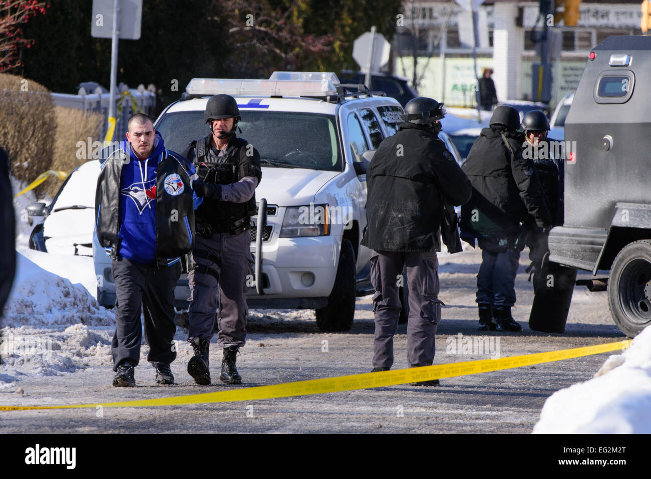 Toronto, Canada. 12th February, 2015. Members of Toronto Police ...