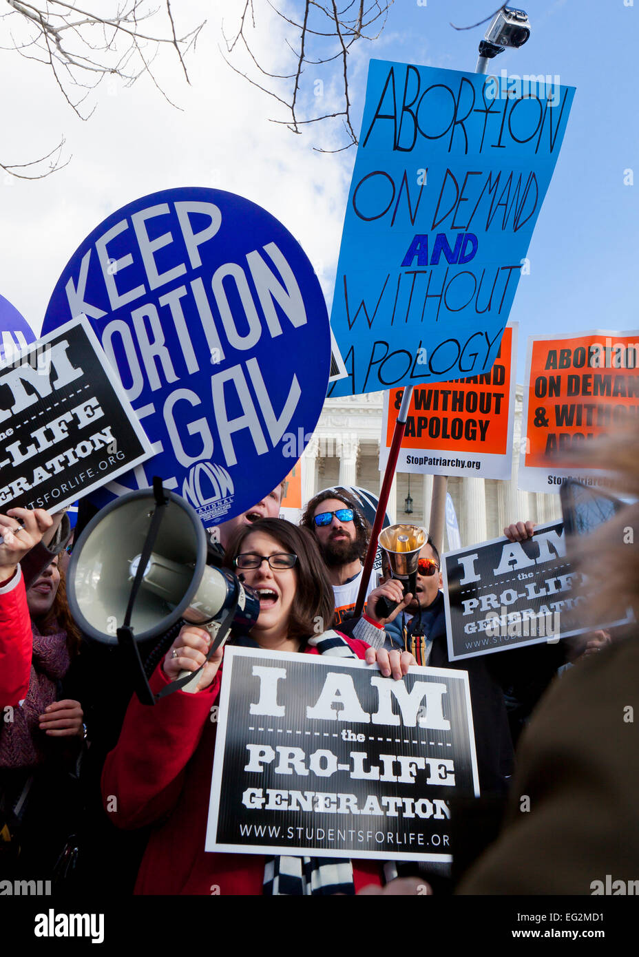 Pro-Choice activists protesting in front of the US Supreme Court ...