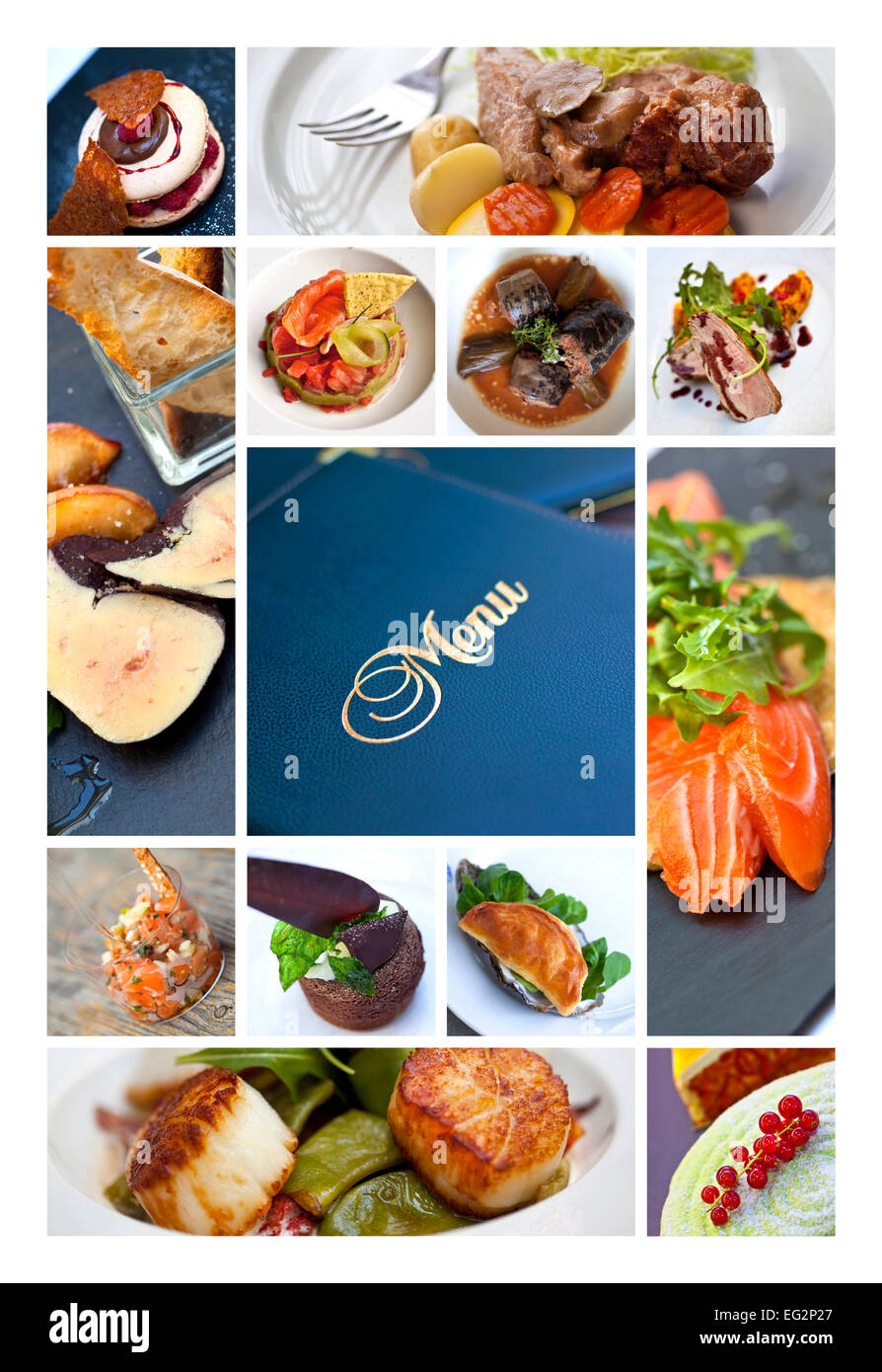 Food menu collage hi-res stock photography and images - Alamy