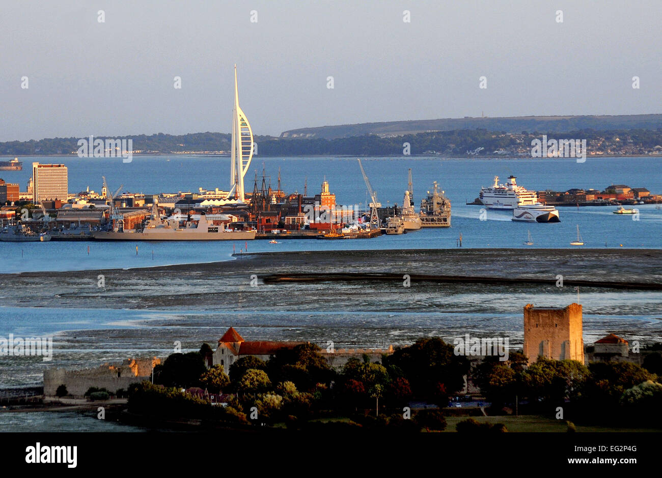 Hampshire view from portsdown hill spinnaker tower hi-res stock ...