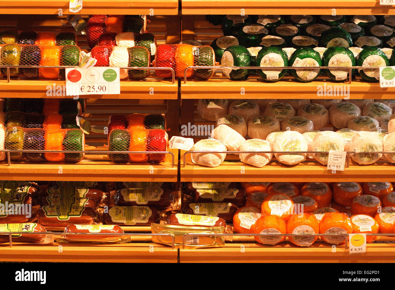 Cheese display France Stock Photo - Alamy
