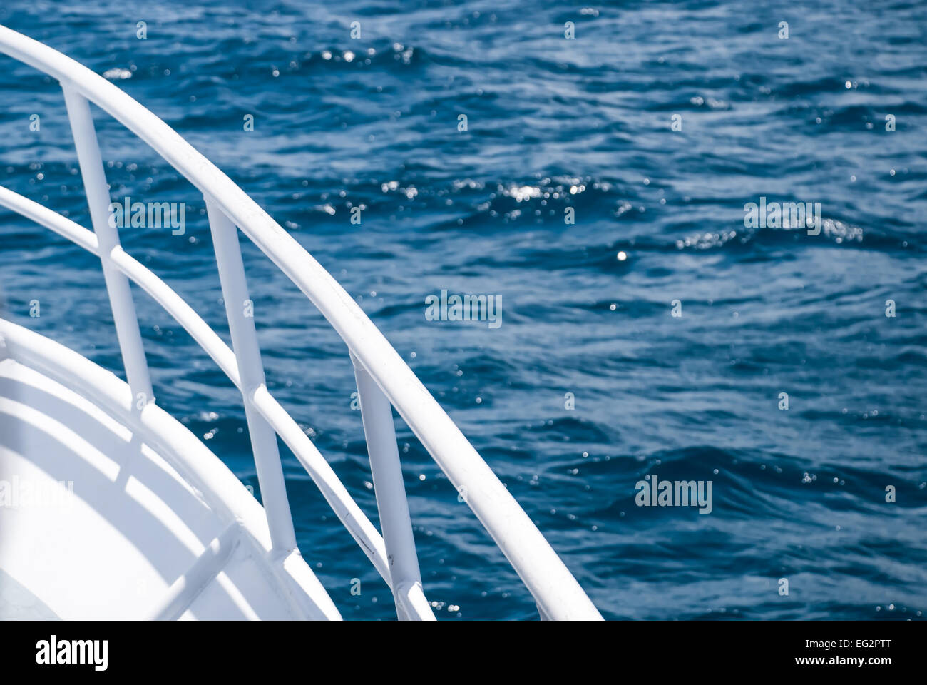 Ocean Railing against blue caribbean sea Stock Photo - Alamy