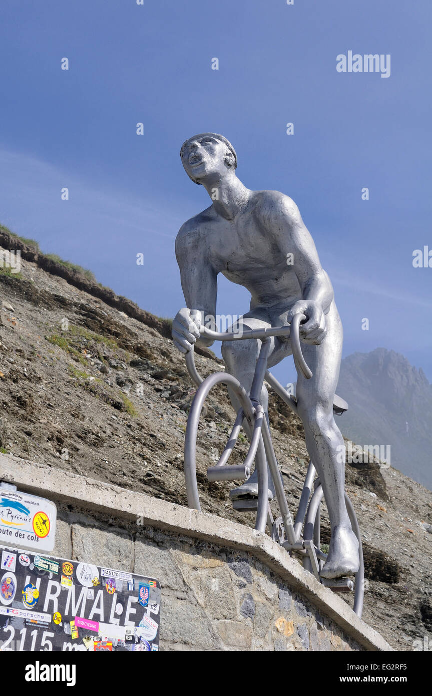 Statue for Tour de France cyclist Octave Lapize at the mountain pass ...