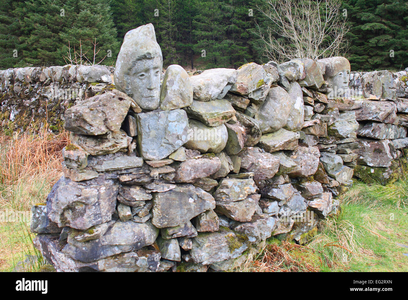 Stone Wall Faces Scotland Stock Photo - Alamy