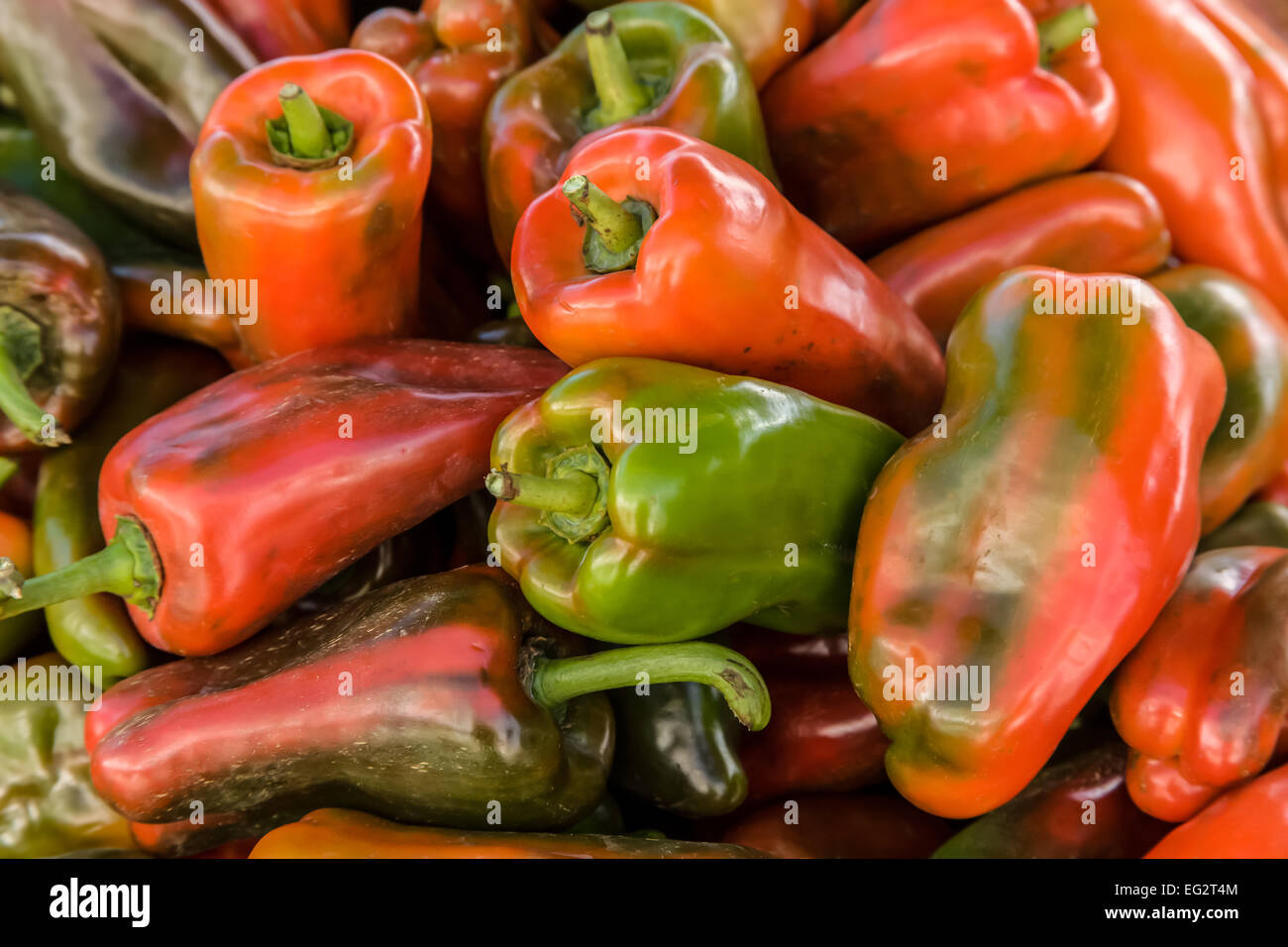 Bell peppers for sale at the La Garita Farmer's Market in Costa Rica ...