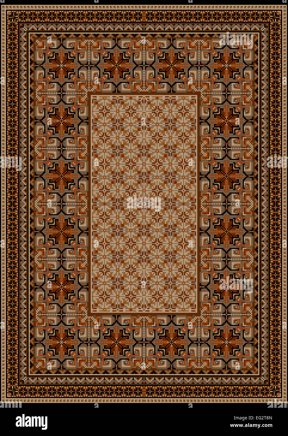Luxurious carpet with original pattern with brown shades Stock Photo ...