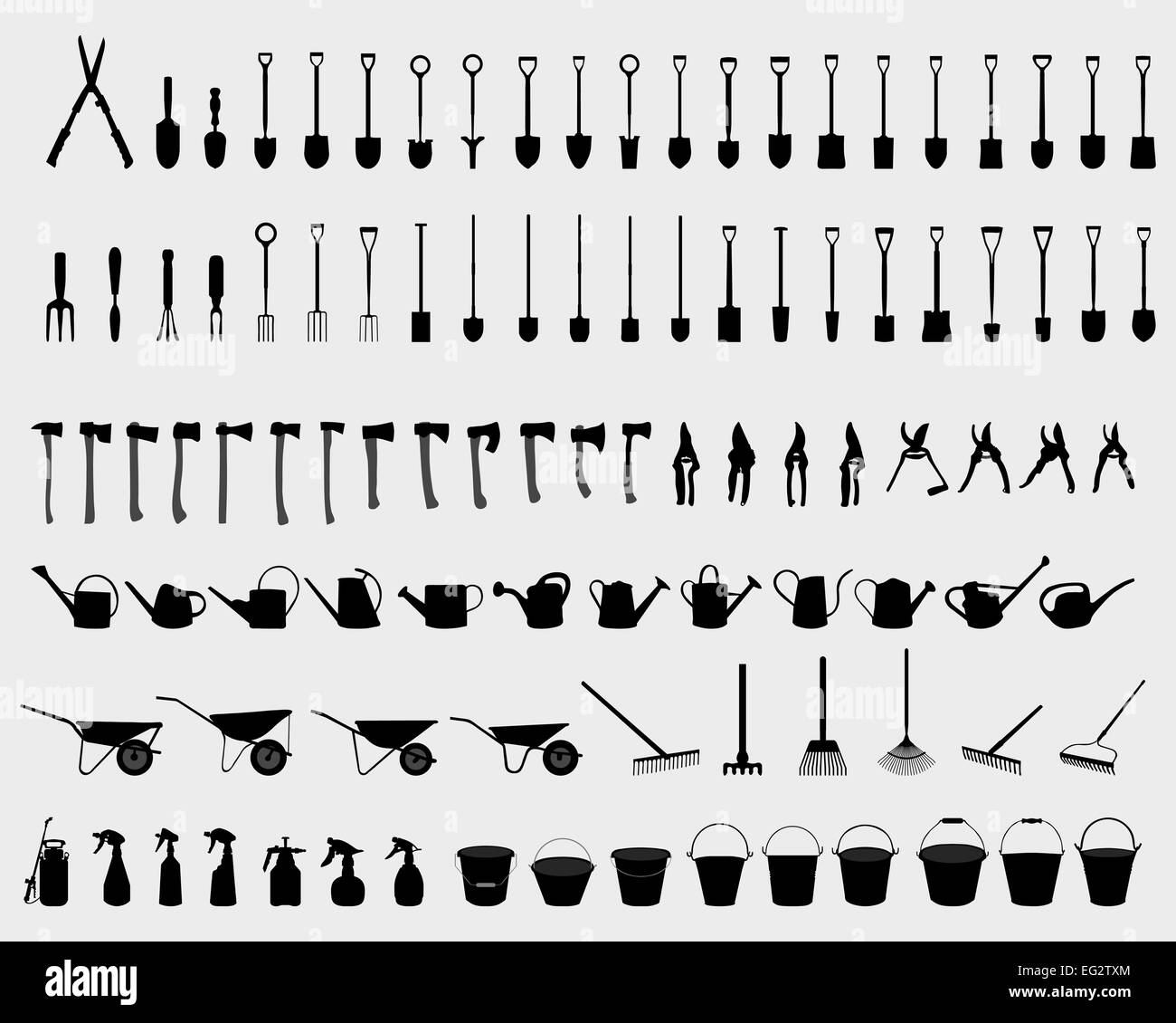 Garden spade illustration vector Black and White Stock Photos & Images ...