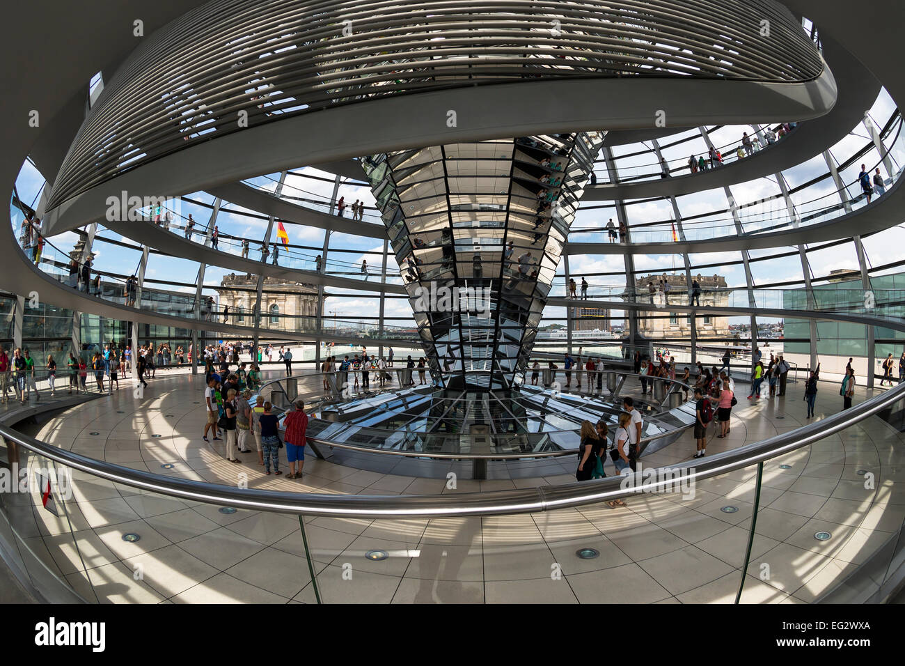 Inside of the dome, The Reichstag building, Berlin, Capital of Germany ...
