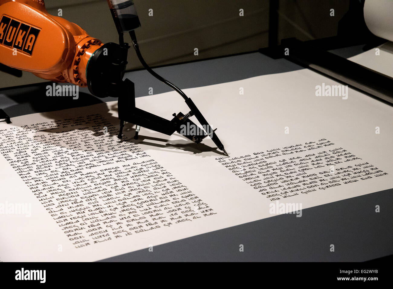 A robot writes a Torah, The Jewish Museum, Berlin, Germany Stock Photo ...