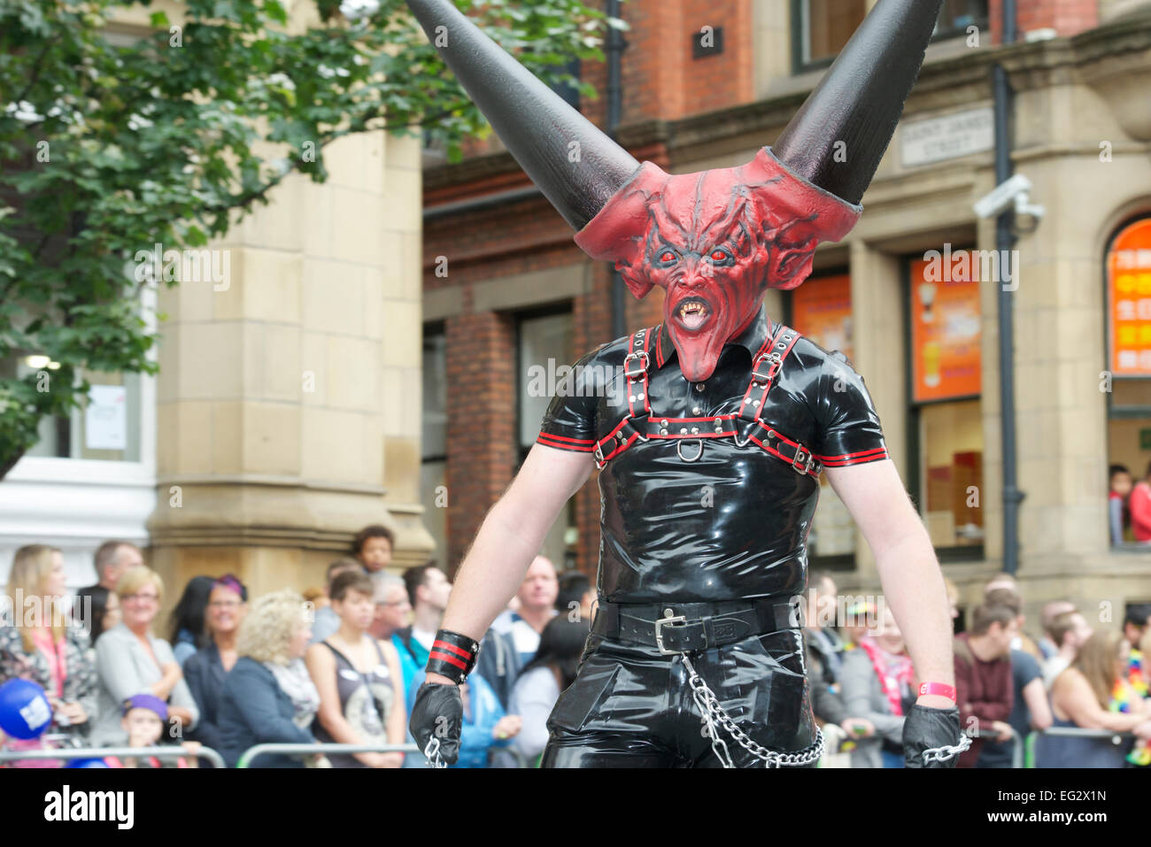A Devil on the Pride Parade, Manchester Stock Photo - Alamy
