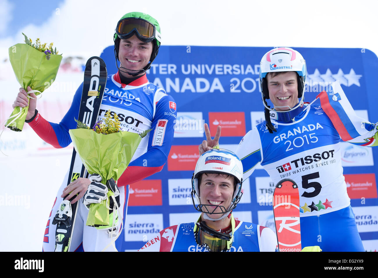 Sierra Nevada, Granada, Spain. 14th Feb, 2015. (L-R) Matej Falat (SVK), Ramon Zenhaeusern (SUI ...